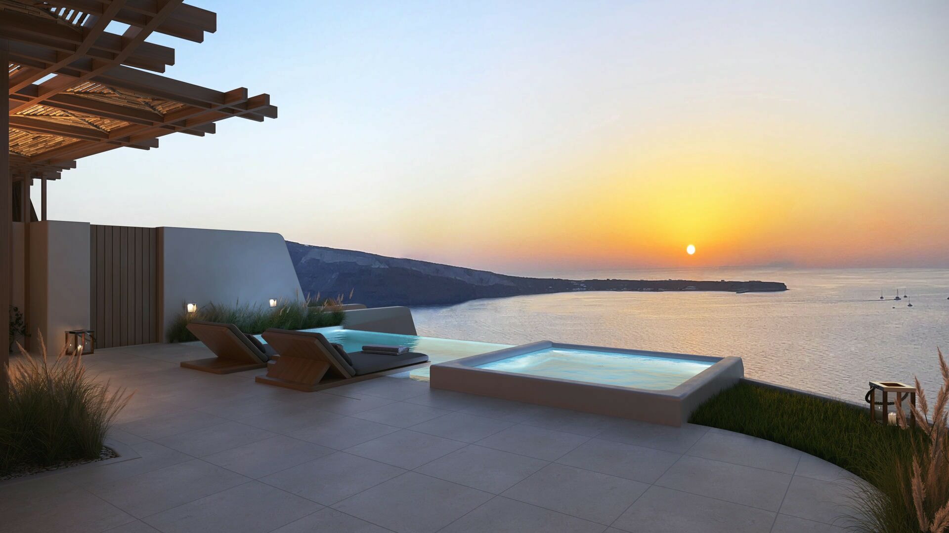 Majestic Suite Sunset & Sea View With Pool & Jacuzzi | Santo Collection